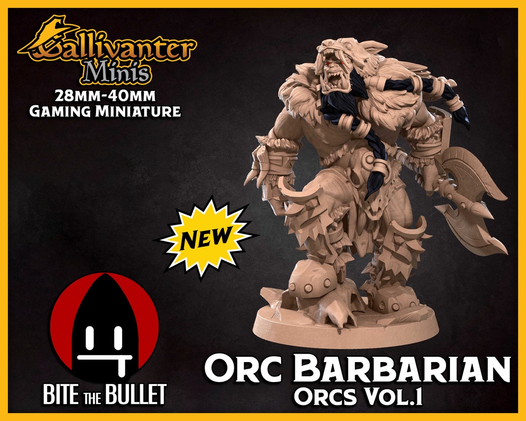 Orc Barbarian Bite the Bullet: Orcs Vol.1 28mm 32mm 35mm - Etsy