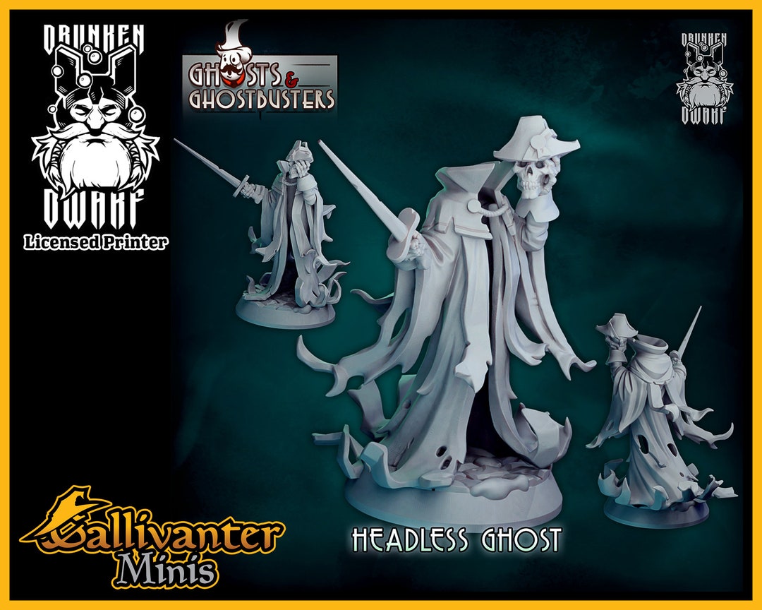 Headless Ghost Drunken Dwarf: Ghosts & Ghostbusters 28mm 32mm Dnd ...
