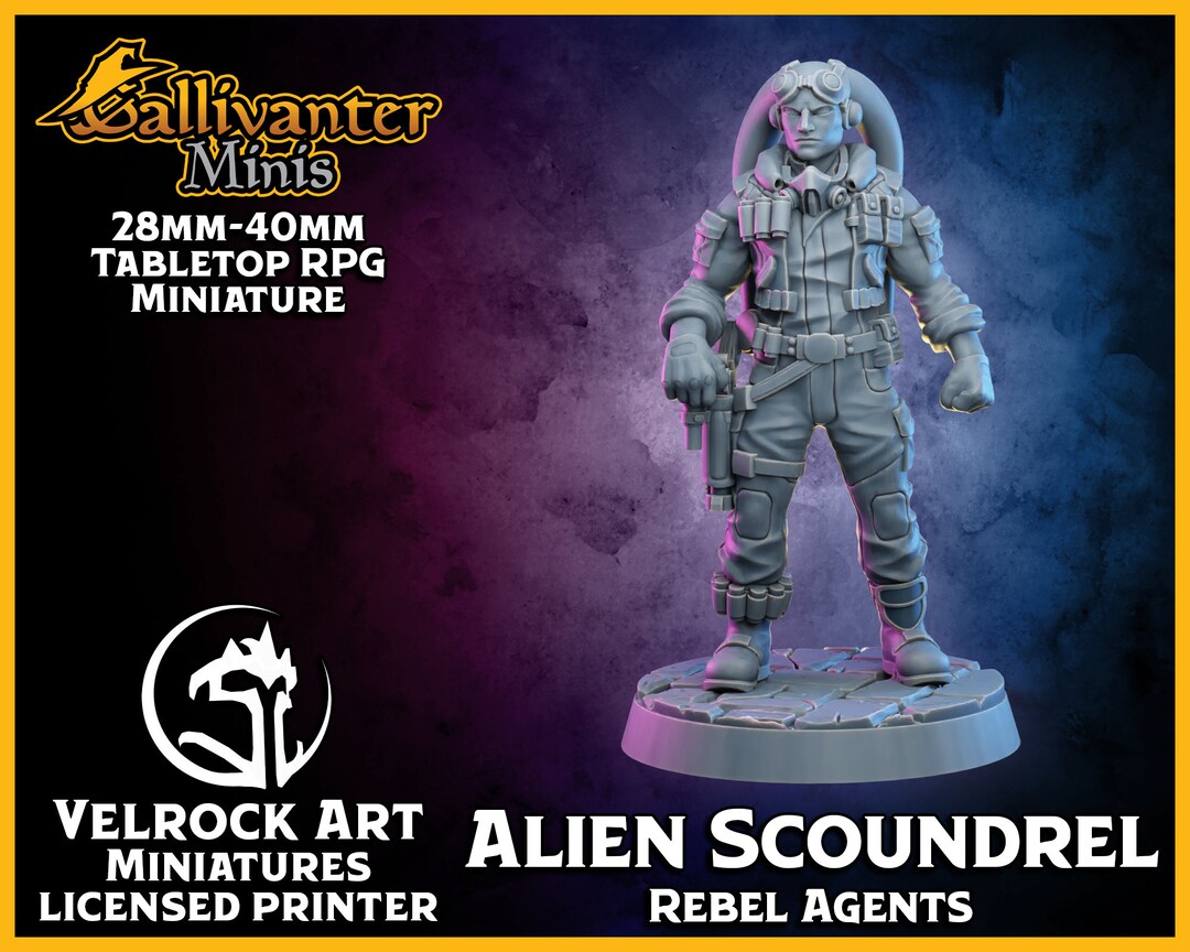 Alien Scoundrel Velrock Art Miniatures: Rebel Agents 28mm 32mm 35mm ...