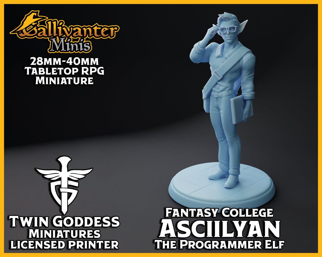 Asciilyan, the Elf Programmer | Twin Goddess Miniatures: Fantasy ...