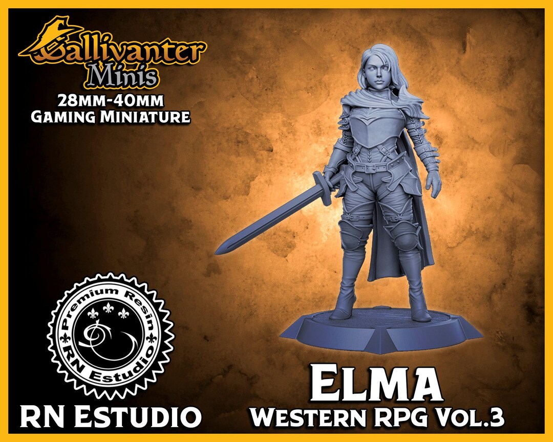 Elma, the Lady Knight | RN Estudio: Western RPG Vol.3 | 28mm 32mm 35mm 40mm Resin Gaming ...