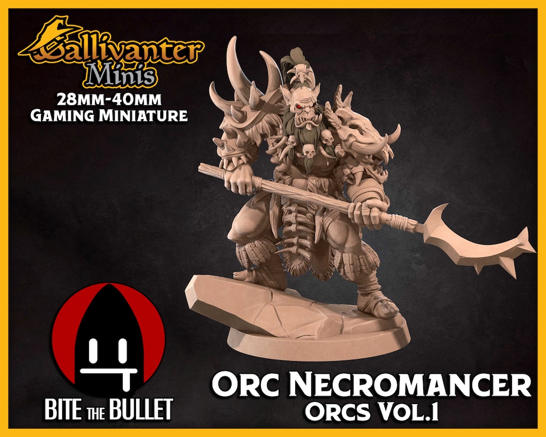 Orc Necromancer Bite the Bullet: Orcs Vol.1 28mm 32mm 35mm 40mm Resin ...