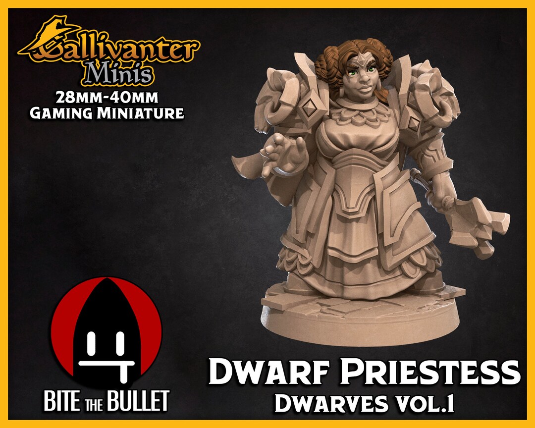 Dwarf Priestess Bite the Bullet: Dwarves Vol.1 28mm 32mm 35mm 40mm ...