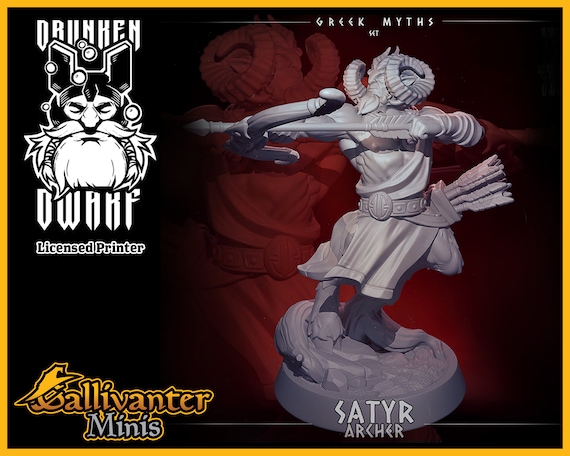 Miniature Toys Toys Satyr Archer Drunken Dwarf Greek Myths 28mm 32mm ...