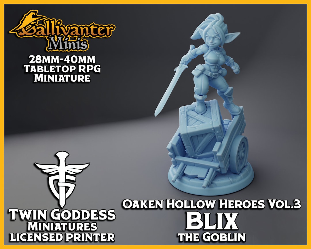 Blix, the Goblin W/battle Cart Pose Twin Goddess Miniatures: Oaken ...