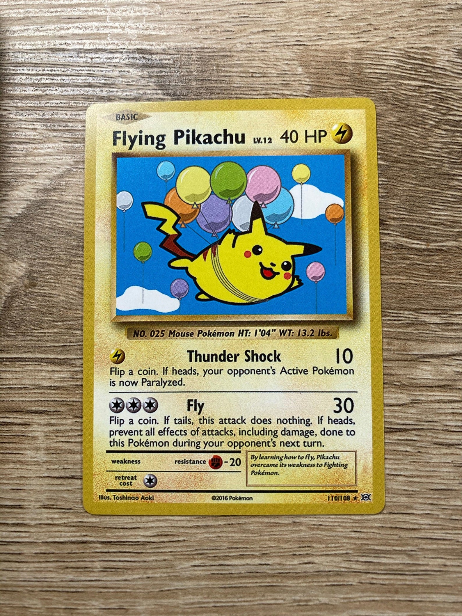 Flying Pikachu Custom Made Pokémon Card Promo Non-Holo | Etsy