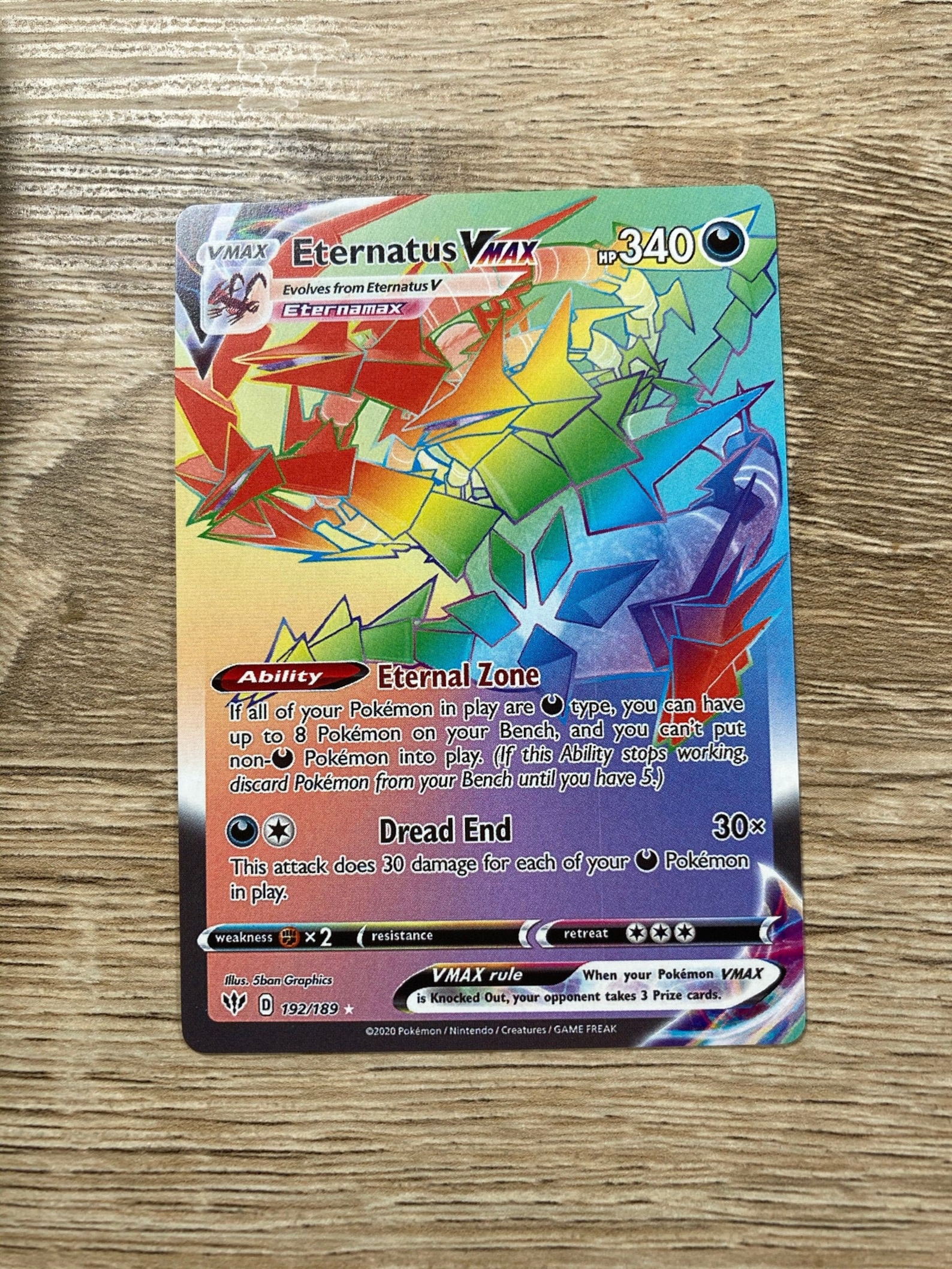 Eternatus VMAX Rainbow Custom Made Pokémon Card Non-Holo | Etsy