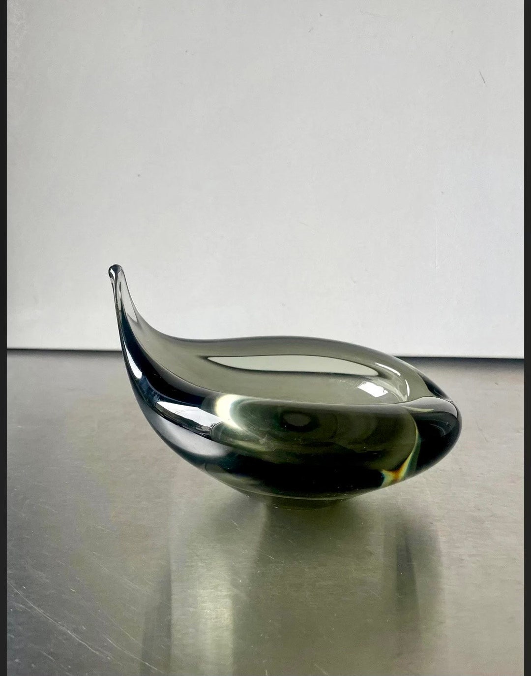 Sculptural Asymmetrical Holmegaard Bowl by per Lutken Denmark Signed ...