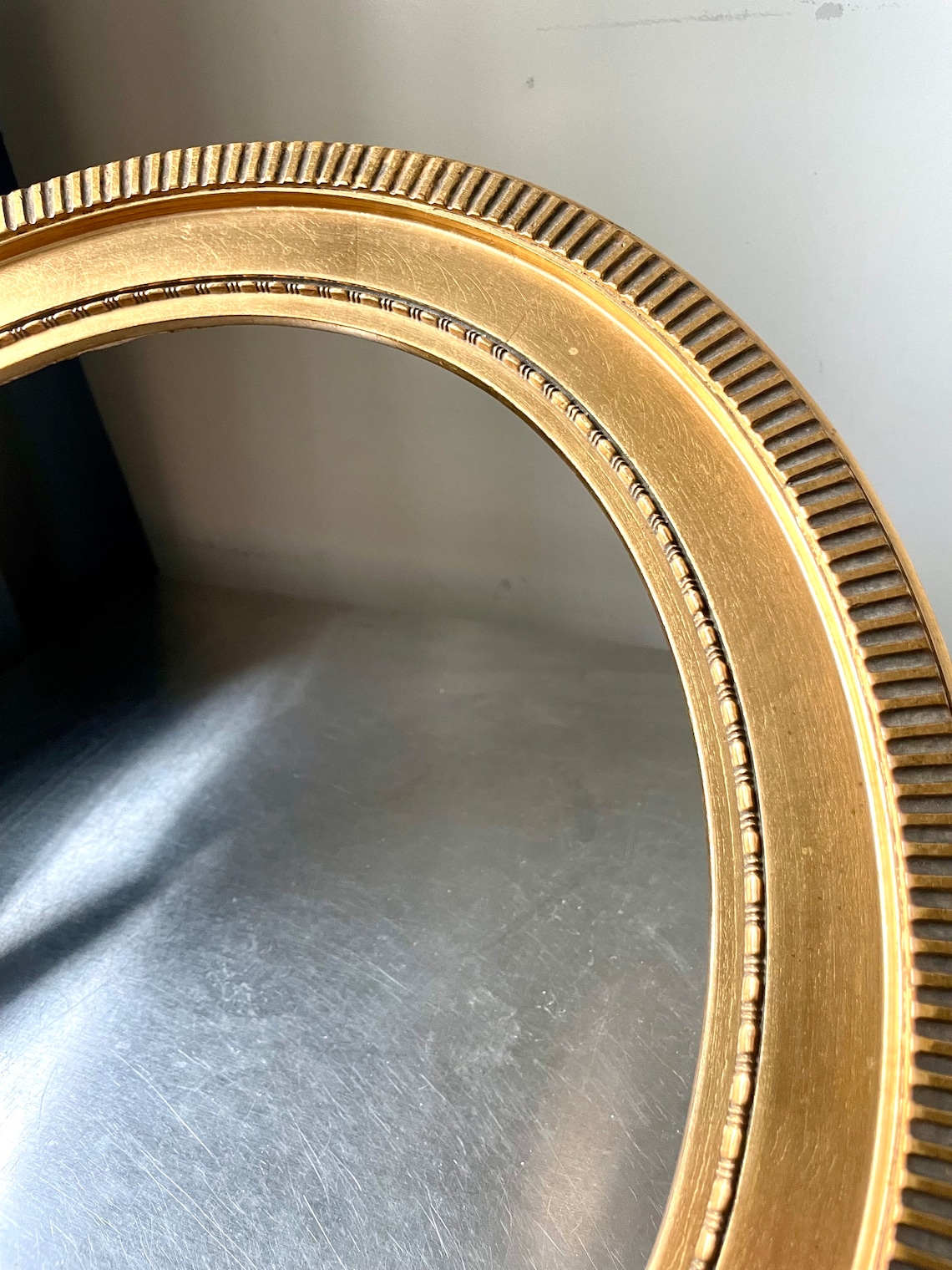 LARGE Antique Oval Frame Gilded Wood 46 Cm X 40 Cm - Etsy