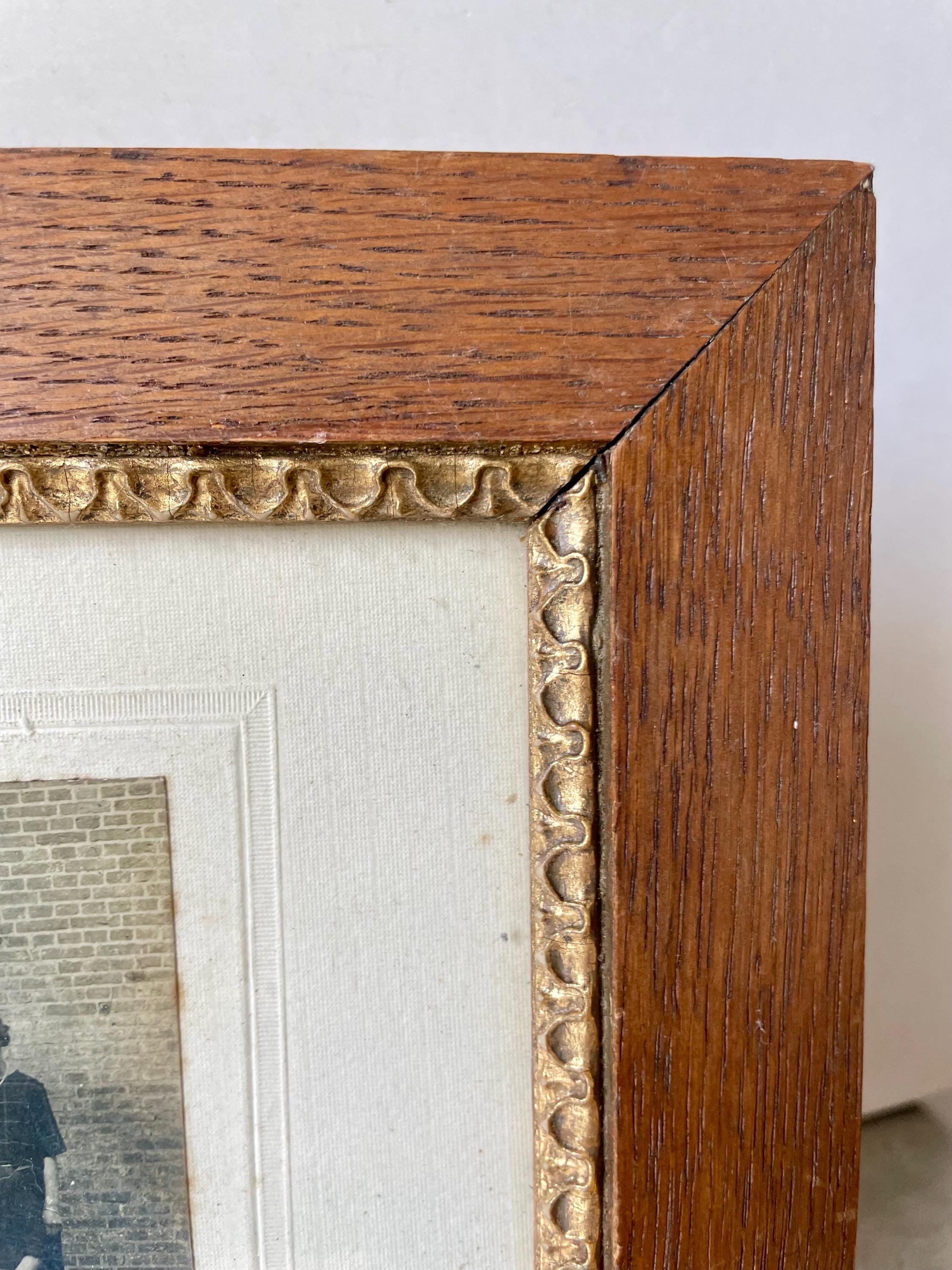 Antique Wooden Oak Frame Gilded Border 31 Cm X 24 Cm - Etsy