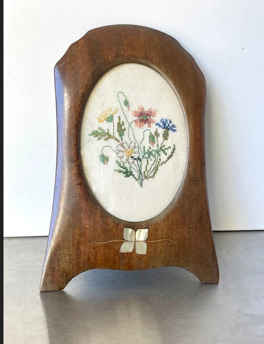 Antique ART NOUVEAU Wooden Picture Frame With INTARSIA Wood ...
