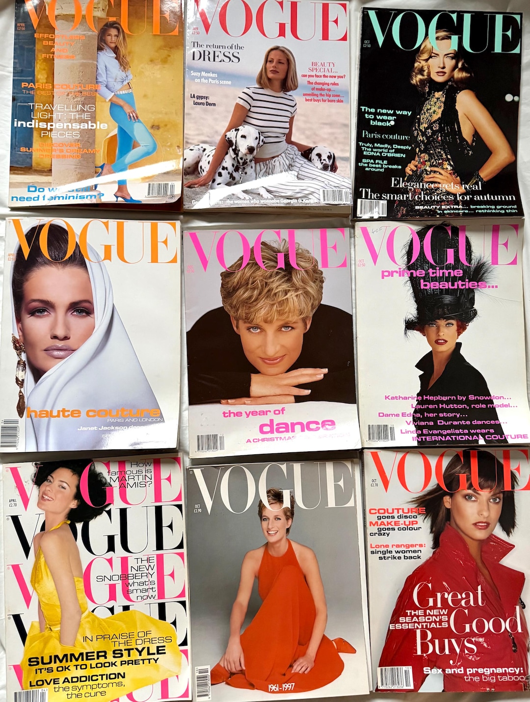 UK VOGUE Magazines 1990's Vintage British Vogue - Etsy