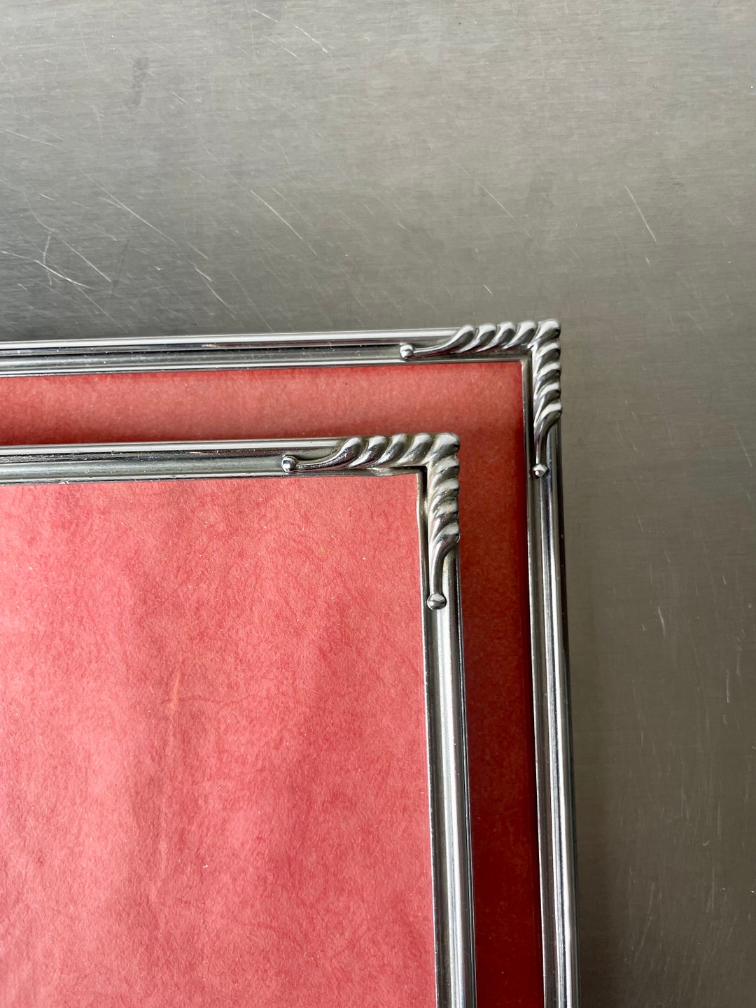 PAIR of Art Deco Vintage Metal Picture Frames - Etsy