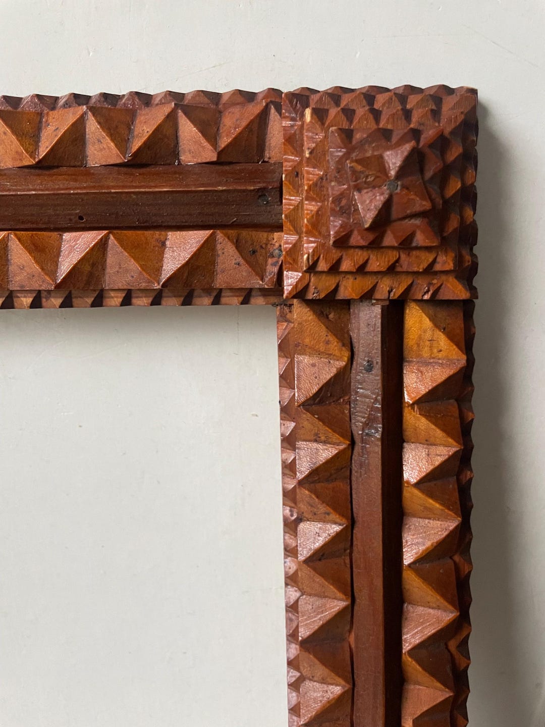 Antique Large Tramp Art Frame 53.5 Cm X 43.5 Cm - Etsy