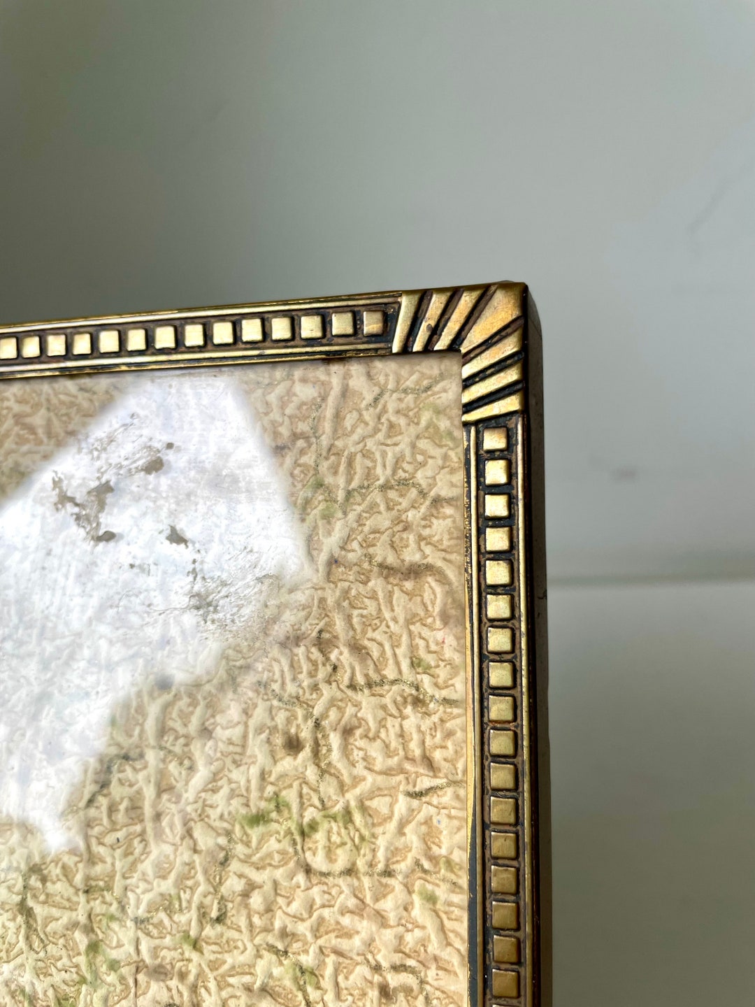 ART DECO Metal Frame Brass 20 Cm X 15 Cm Convex Glass - Etsy