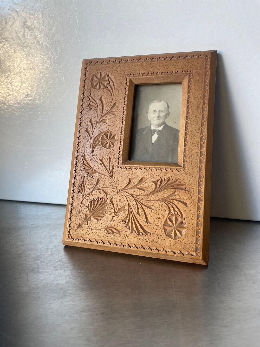 Antique Hand Carved Frame Solid Wood 19.5 Cm X 13.5 Cm - Etsy
