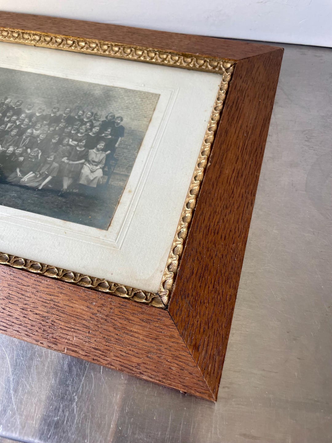 Antique Wooden Oak Frame Gilded Border 31 Cm X 24 Cm - Etsy