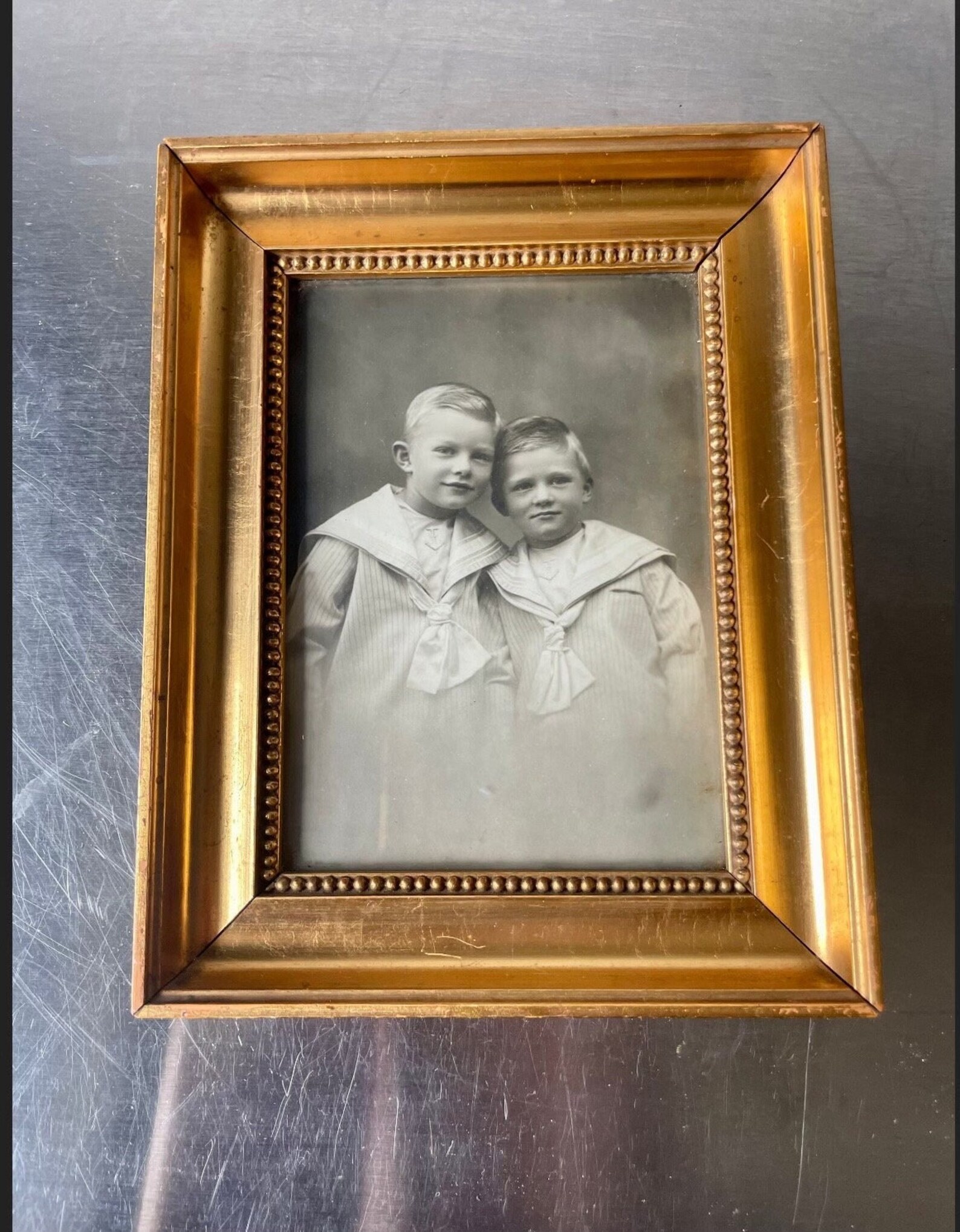 Antique Wooden Gilded Pearl Border Frame 19 Cm X 15 Cm - Etsy
