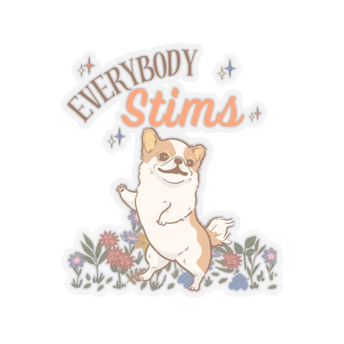 3”x3” Everybody Stims Puppy Sticker, Perfect for Occupational ...