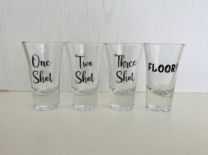 Vinyl Shot Glass Decals. Novelty, Wedding, Birthday, Milestone Gift ...