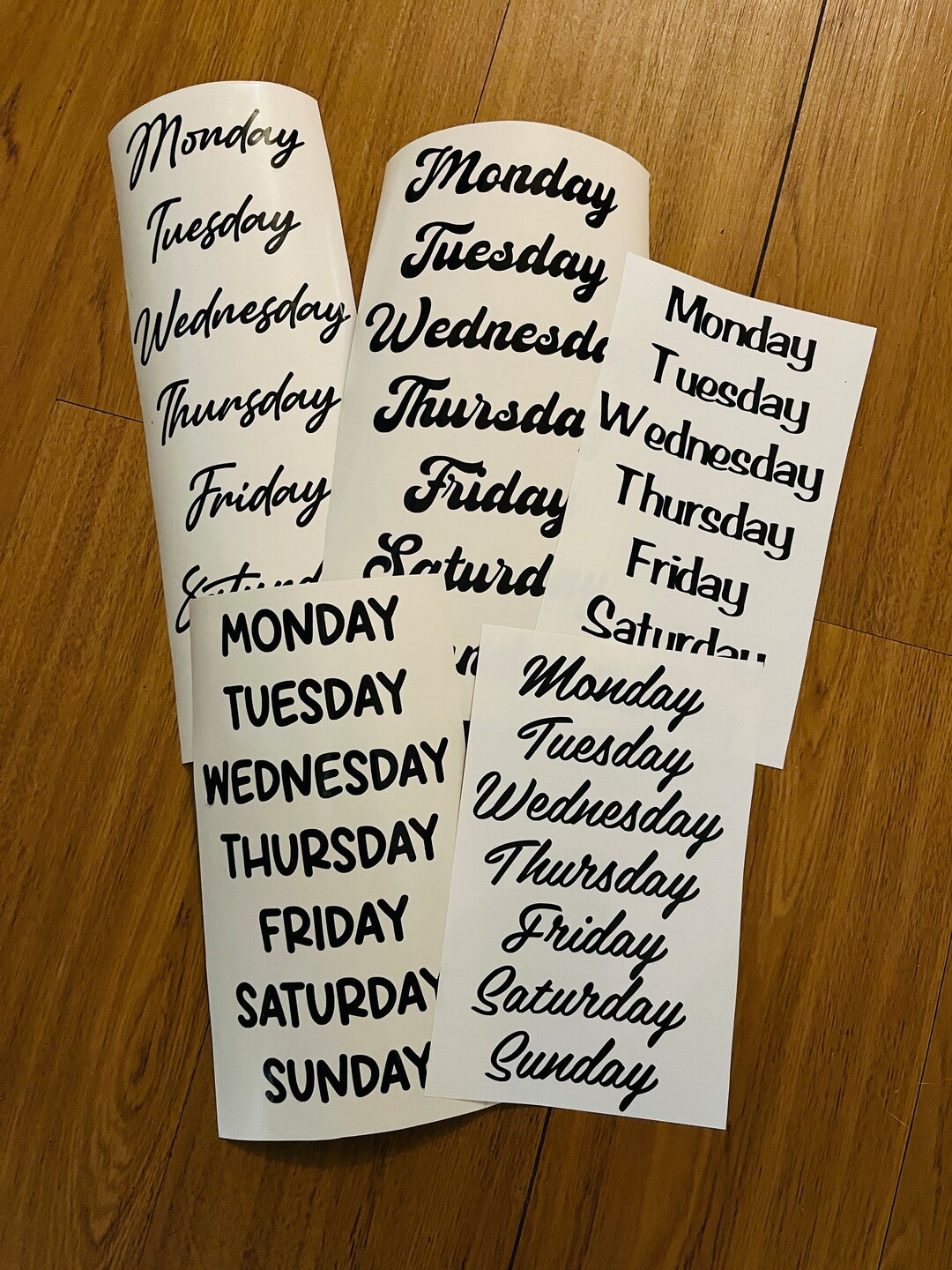Days of the Week Vinyl Stickers Monday Sunday Ideal for Notebooks ...