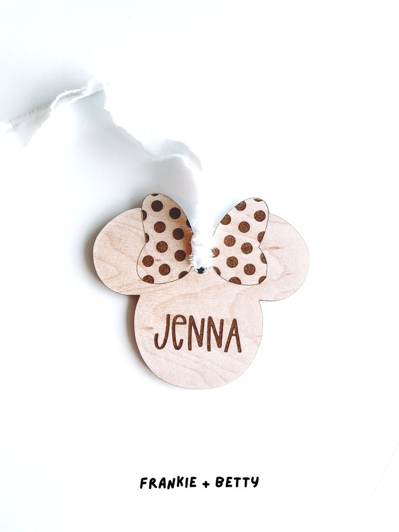 Personalized Mouse Name Tag Kids Bag Tag Custom Park - Etsy