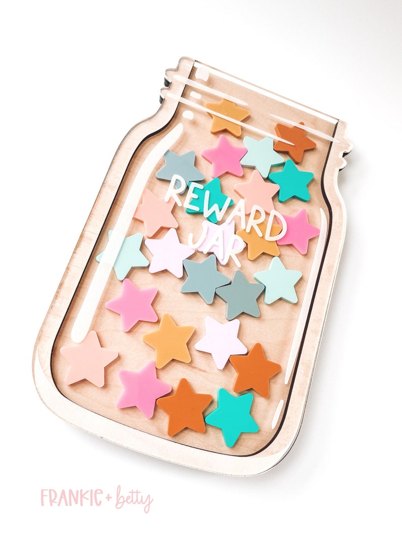 Reward Jar With Tokens Personalized Star Jar Mason Reward - Etsy