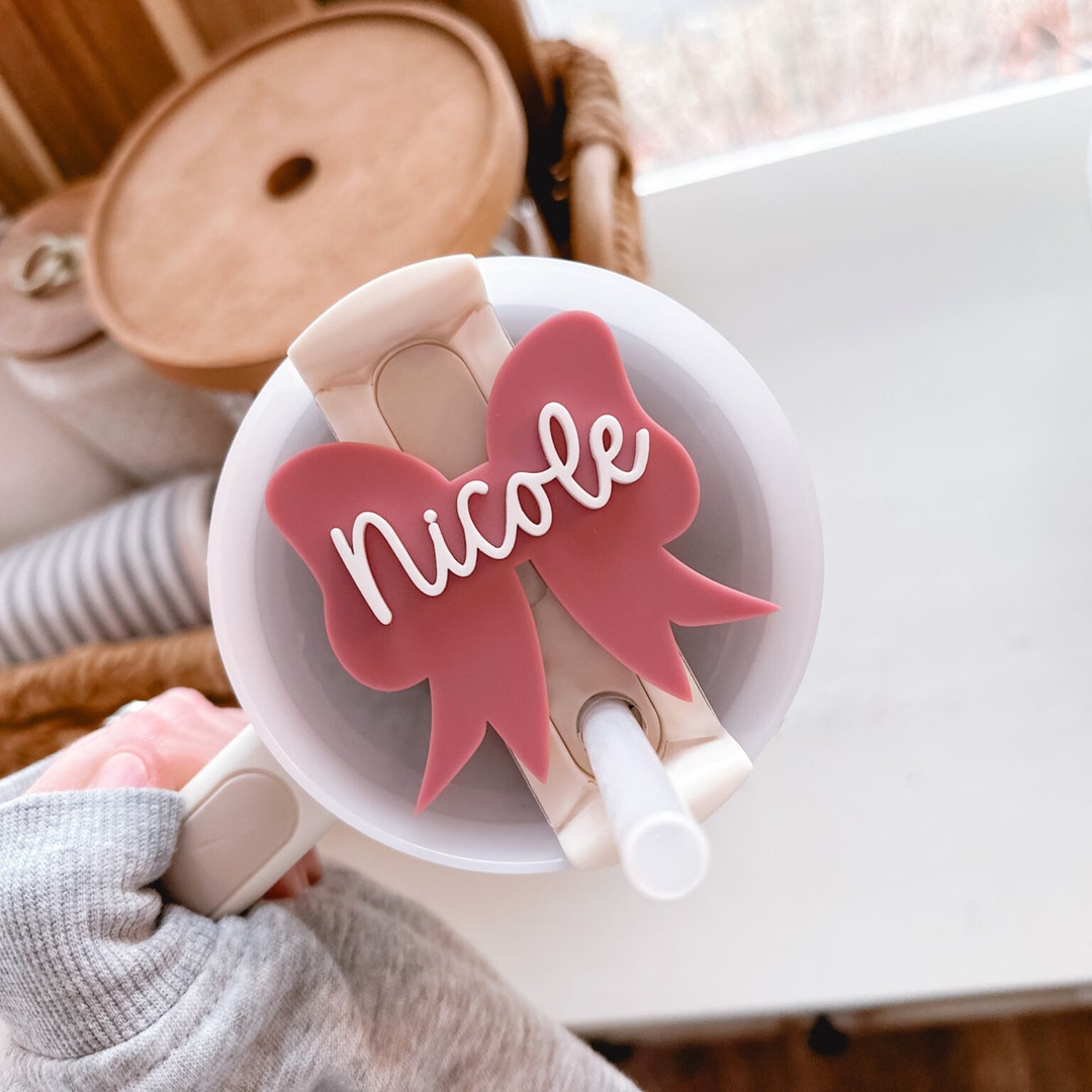 Bow Stanley Name Plate, Personalized Stanley Cup, Coquette Stanley Name ...