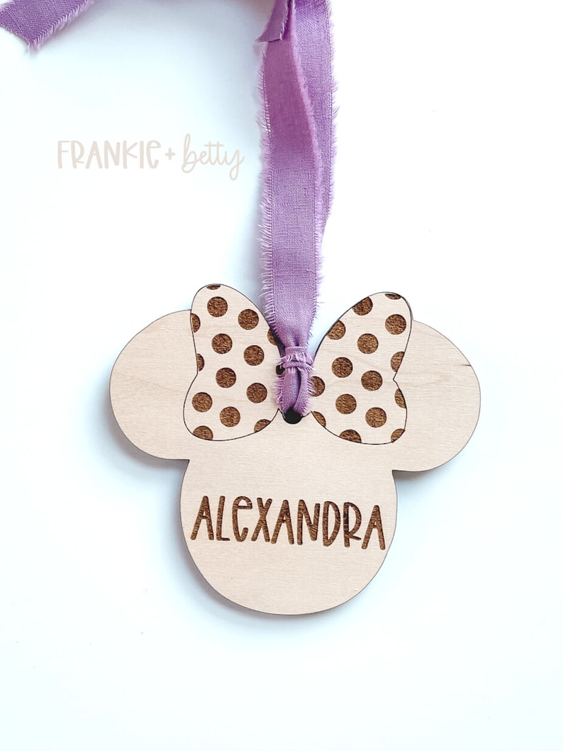 Personalized Mouse Name Tag Kids Bag Tag Custom Park - Etsy