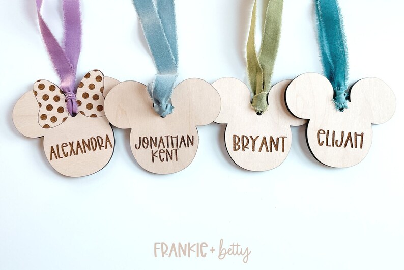 Personalized Mouse Name Tag Kids Bag Tag Custom Park - Etsy