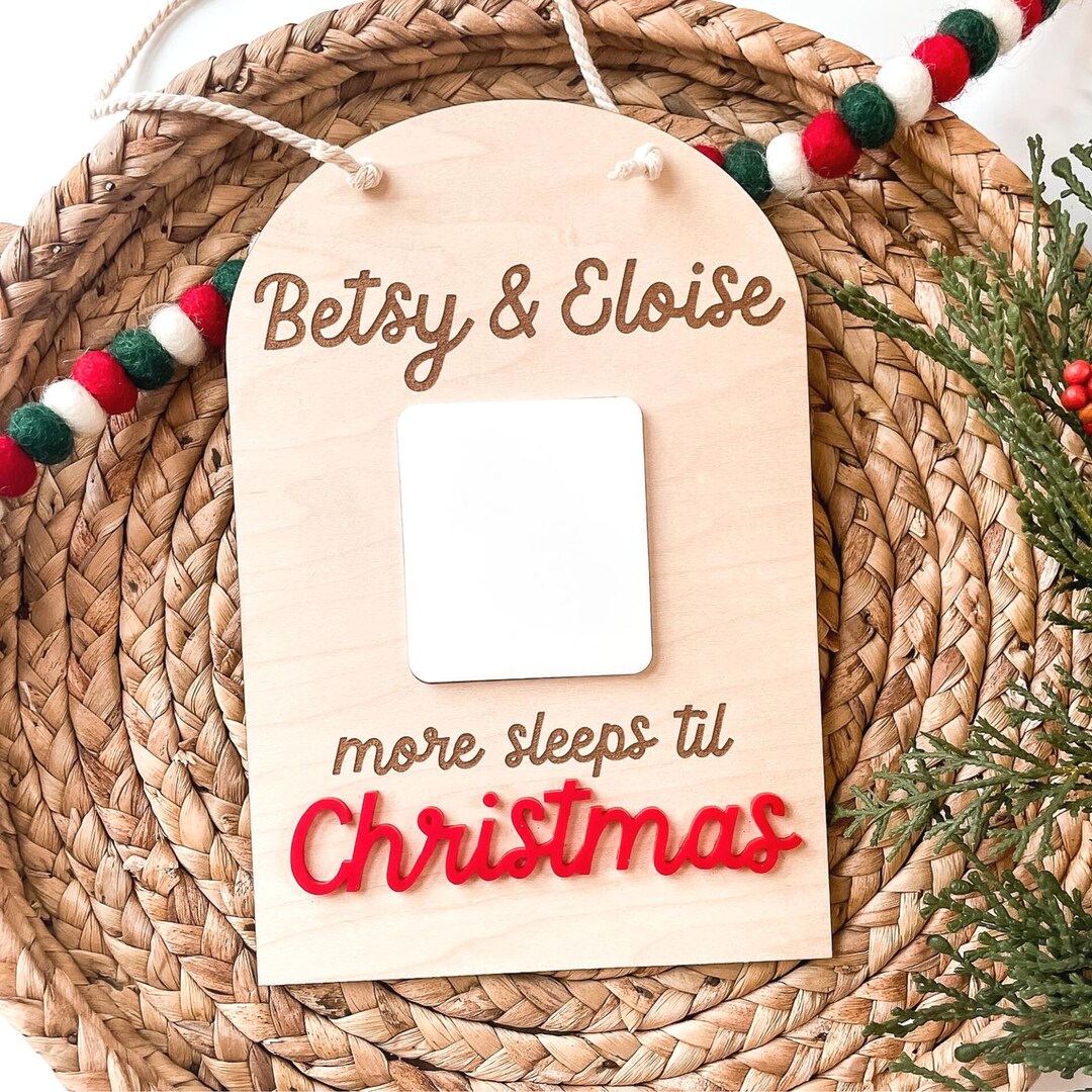 Personalized Christmas Countdown Wood Sign, Santa Countdown Sign ...