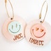 Personalized Smile Face Name Keychain, Retro 3D Acrylic Happy Face Bag ...