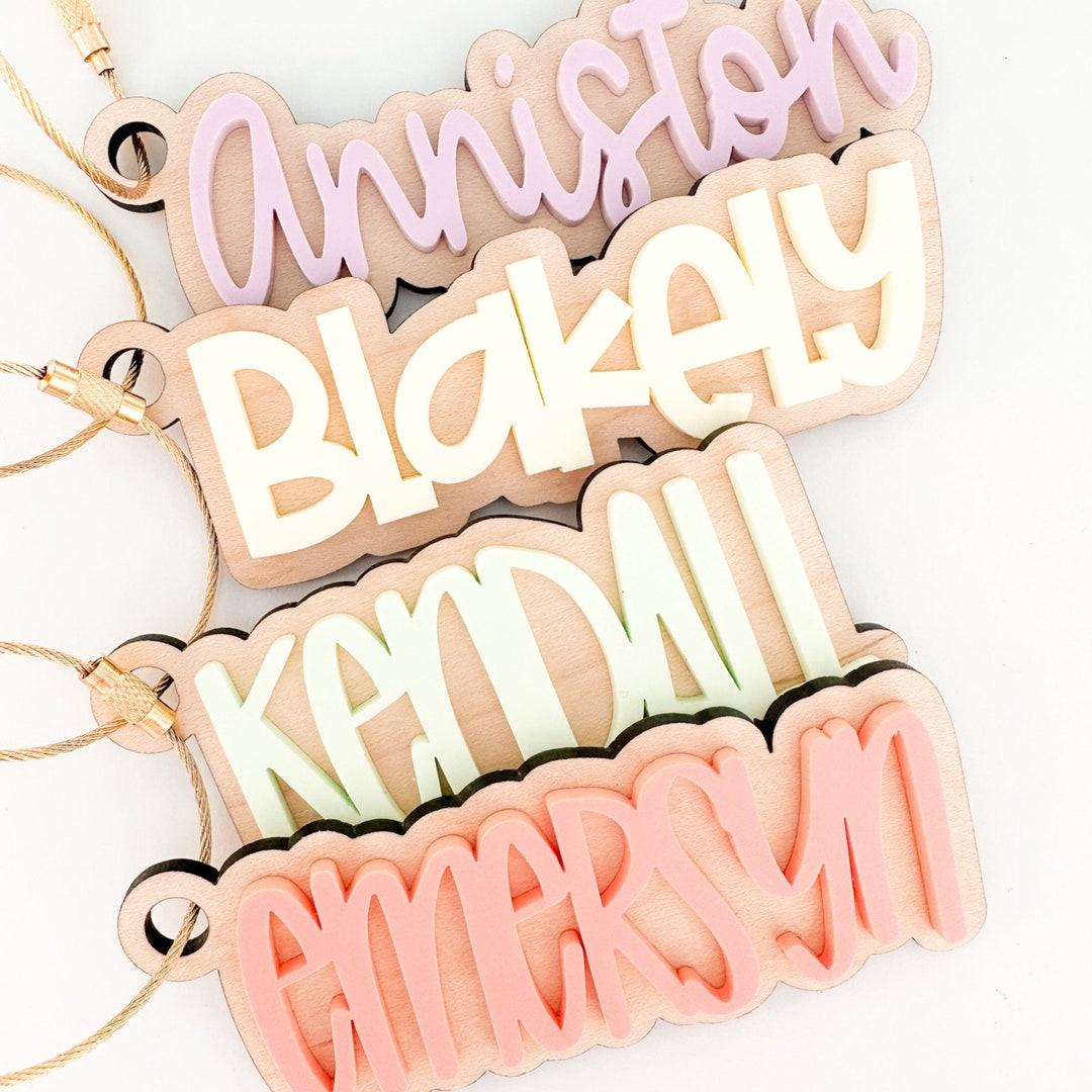 Personalized Acrylic Keychain, Backpack Name Tags, Custom Bag Tag, Kids ...