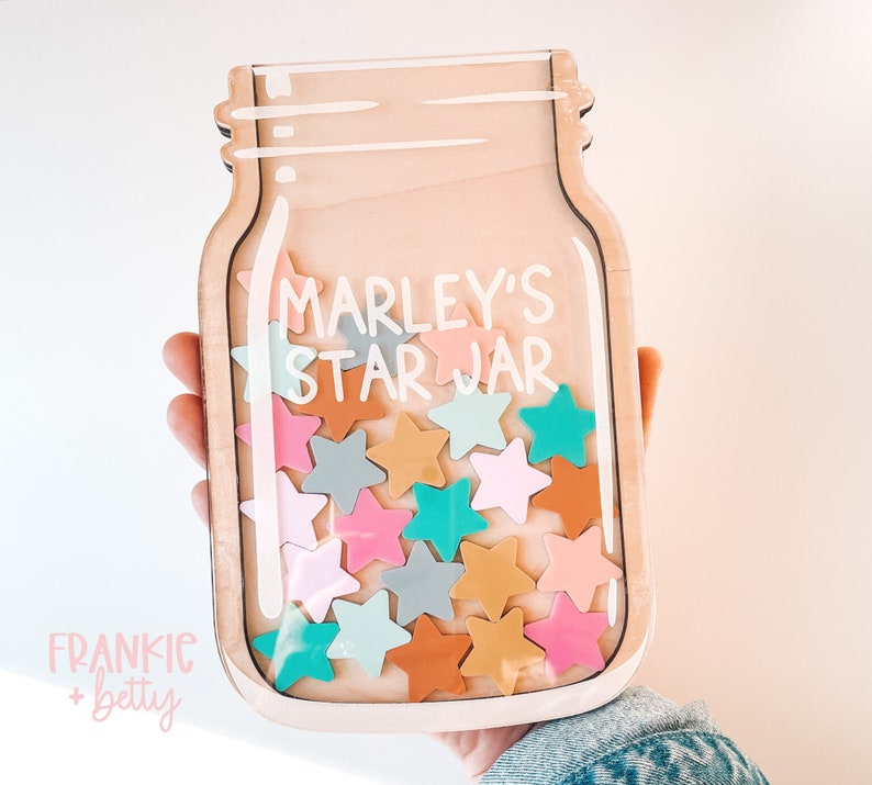 Reward Jar With Tokens Personalized Star Jar Mason Reward - Etsy