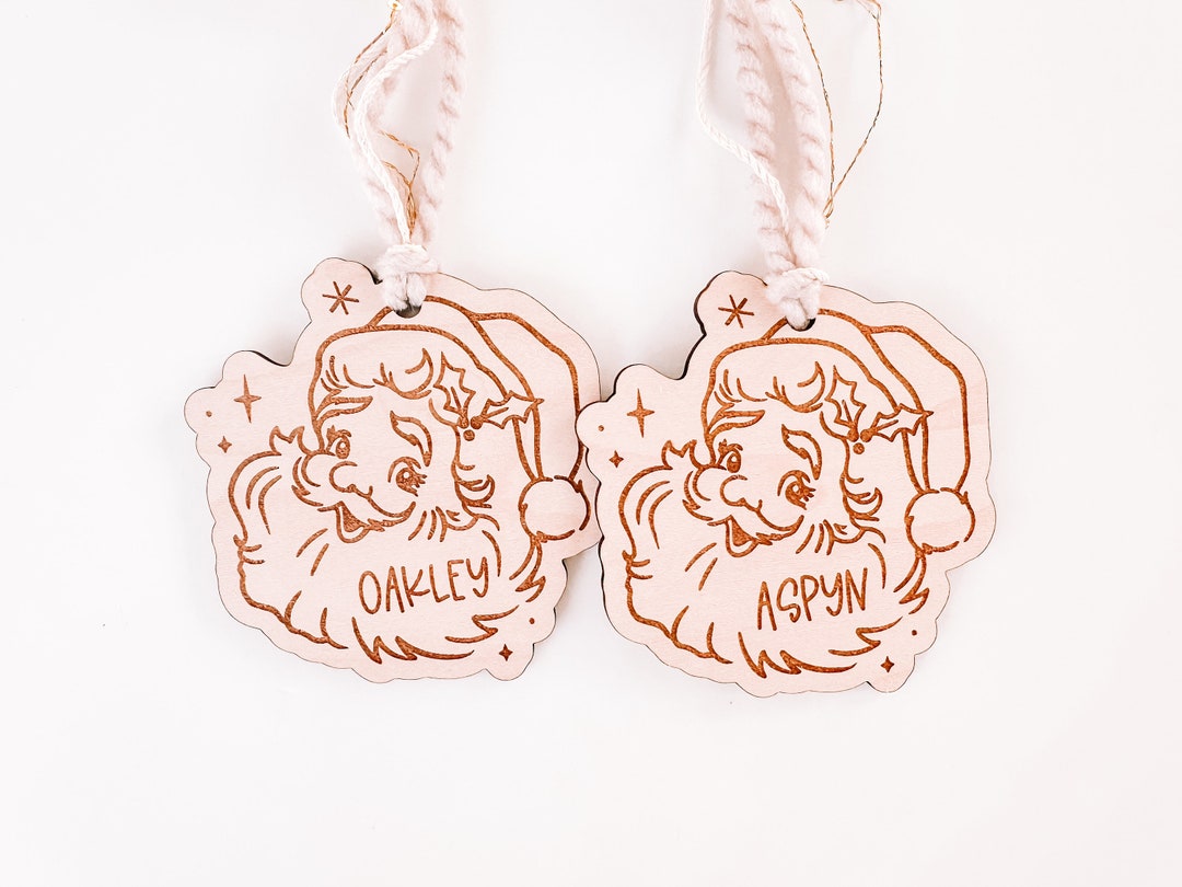 Personalized Santa Name Tag, Santa Gift Tag, Santa Ornament, Christmas ...