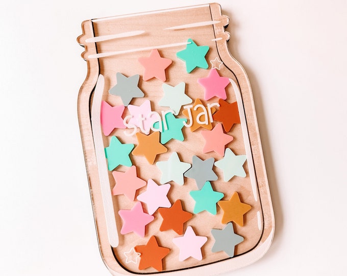 Reward Jar With Tokens Personalized Star Jar Mason Reward - Etsy