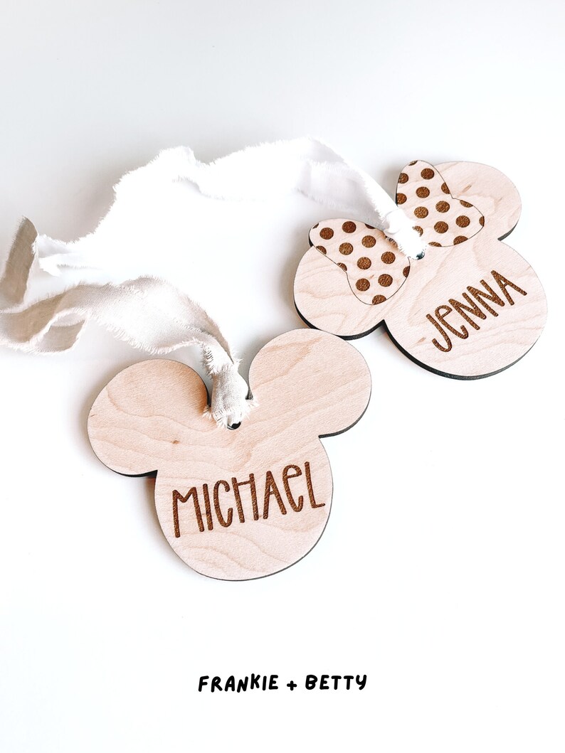 Personalized Mouse Name Tag Kids Bag Tag Custom Park - Etsy