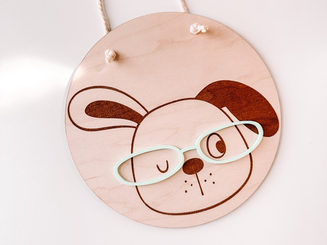 Puppy Wood Hanging Sign, Mini 6 Round Wood Dog Sign, Boho Baby Decor ...