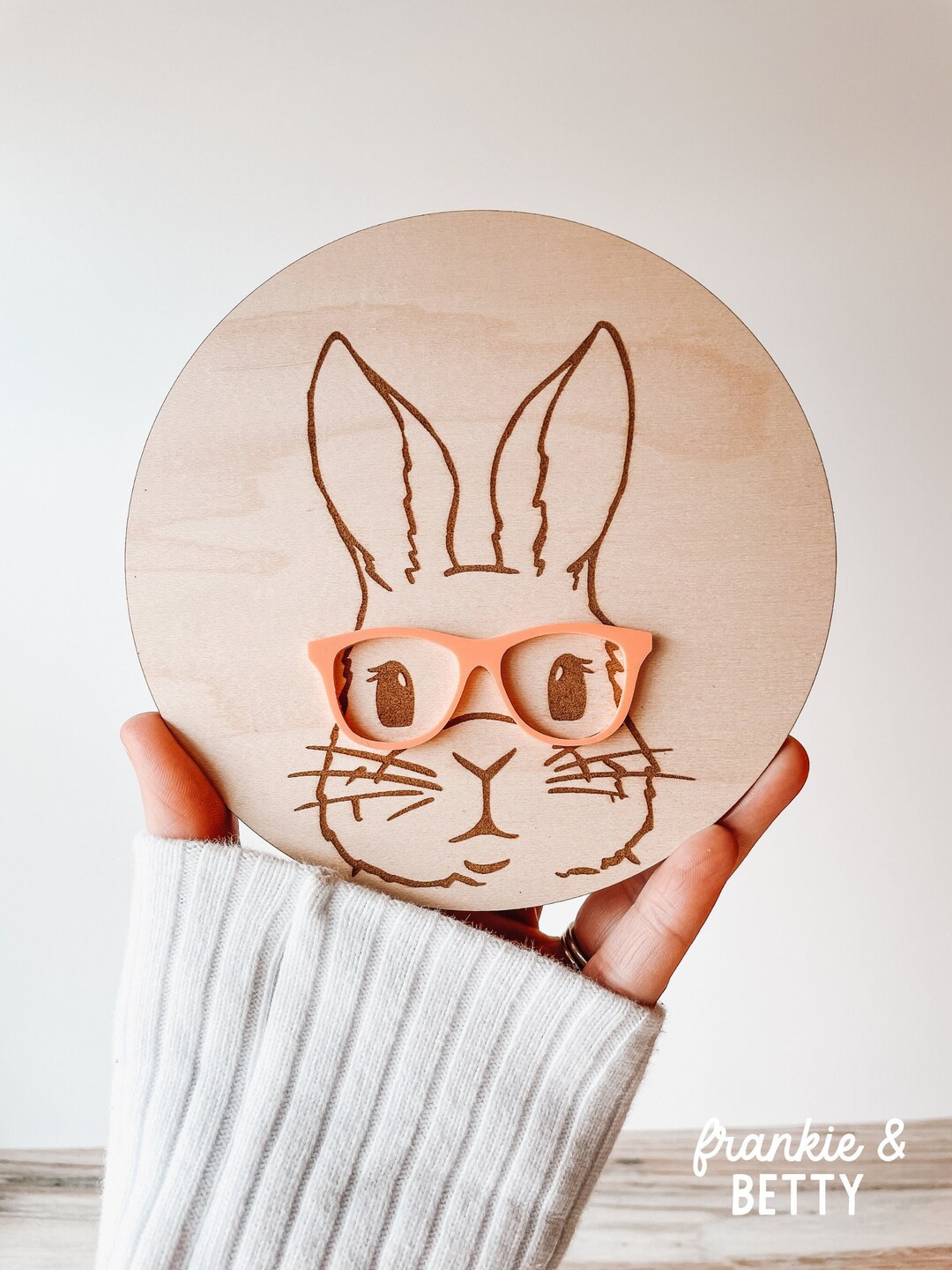Bunny Sign, Bunny Round Wood Sign, Spring Decor, Boho Easter Bunny - Etsy