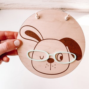 Puppy Wood Hanging Sign, Mini 6 Round Wood Dog Sign, Boho Baby Decor ...