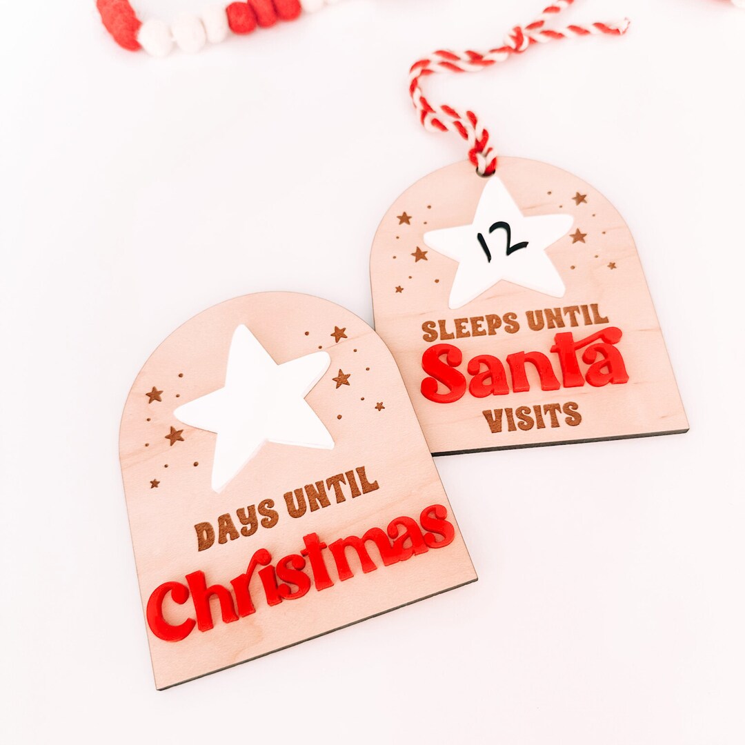 Santa Countdown Ornament, Christmas Magnet, Days Until Christmas ...