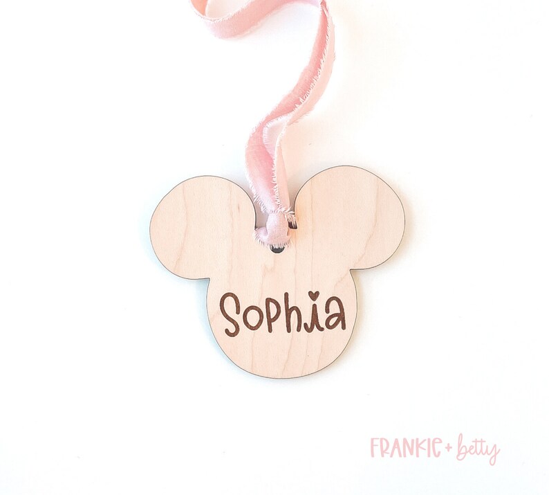 Personalized Mouse Name Tag Kids Bag Tag Custom Park - Etsy