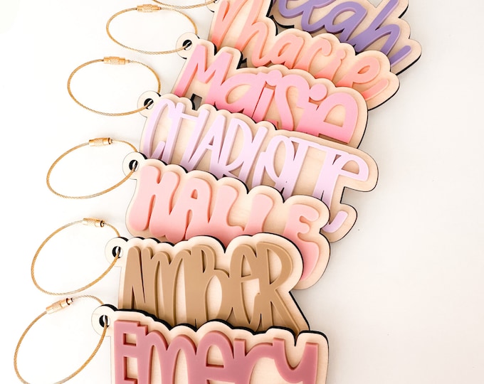 Backpack Tags, Kids Keychains, Acrylic Keychain, Name Tag, Kids Luggage ...