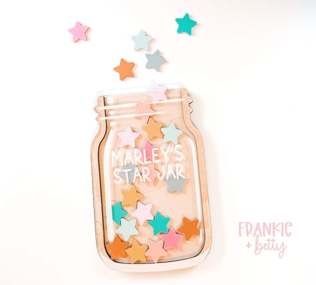 Reward Jar With Tokens Personalized Star Jar Mason Reward - Etsy