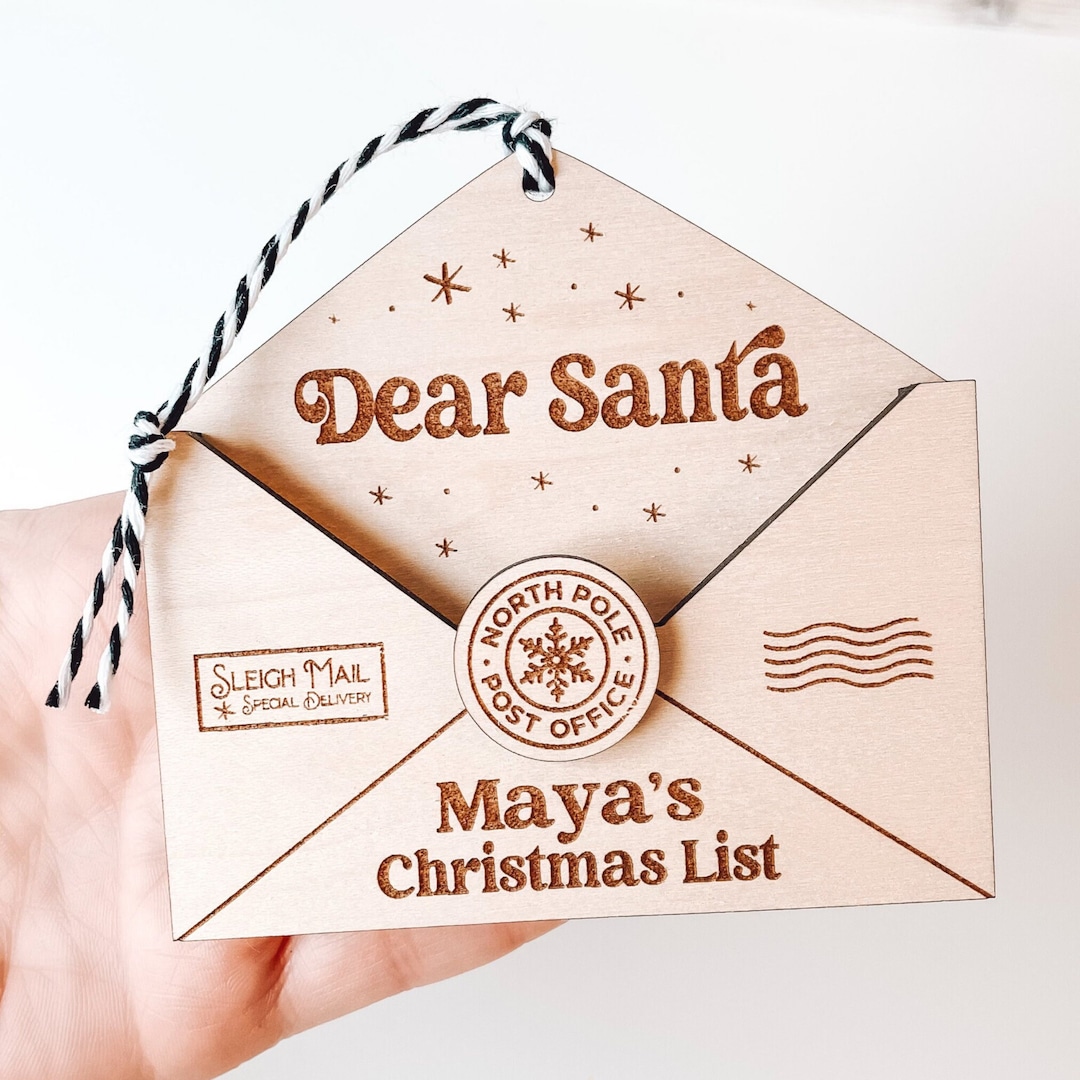 Personalized Christmas Ornament, Dear Santa Ornament, Santa List Holder ...