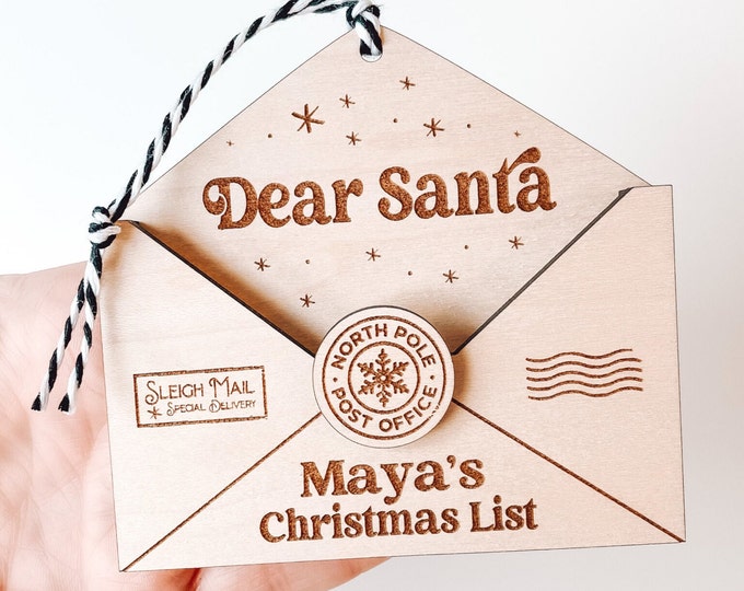 Personalized Christmas Ornament, Dear Santa Ornament, Santa List Holder ...