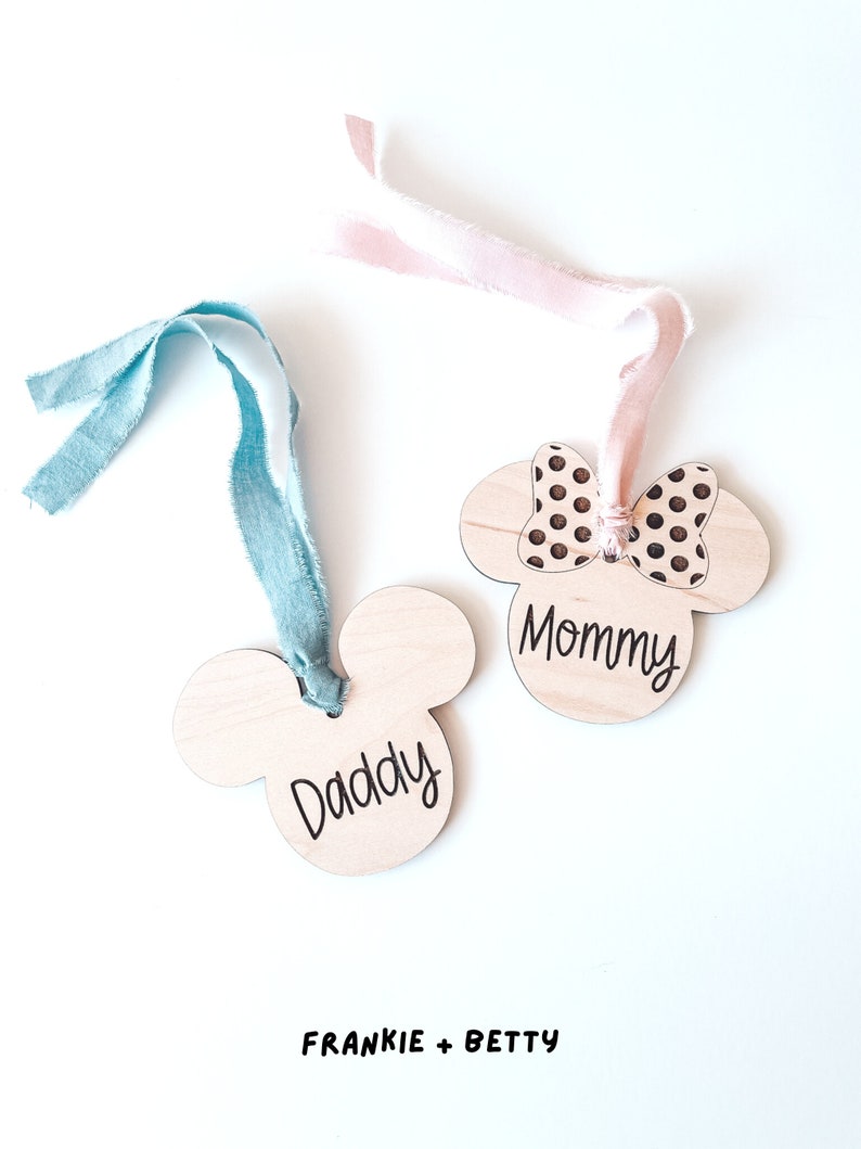 Personalized Mouse Name Tag Kids Bag Tag Custom Park - Etsy