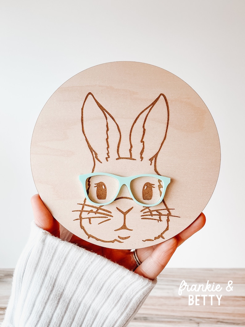 Bunny Sign Bunny Round Wood Sign Spring Decor Boho Bunny - Etsy