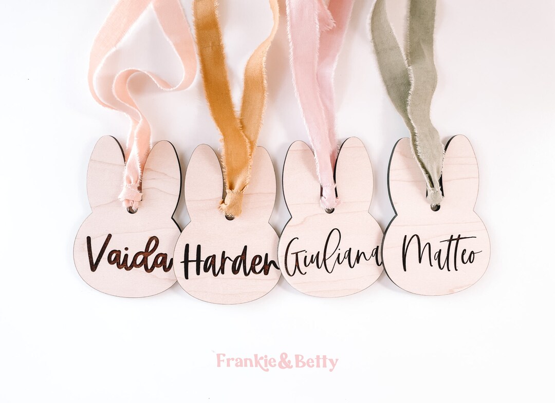 Bunny Tag Easter Bunny Name Tag Personalized Kids Nametag - Etsy