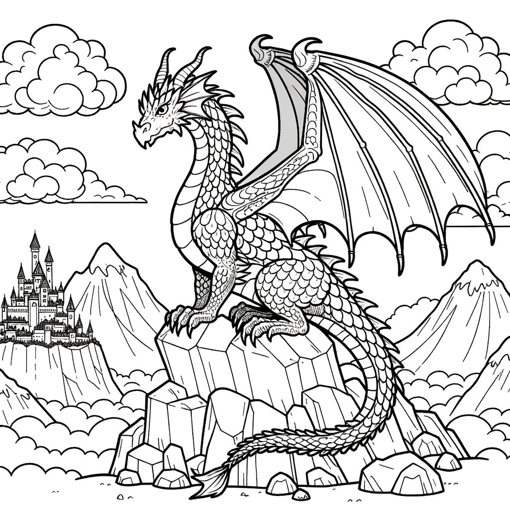 Majestic Dragons Coloring Book - Etsy